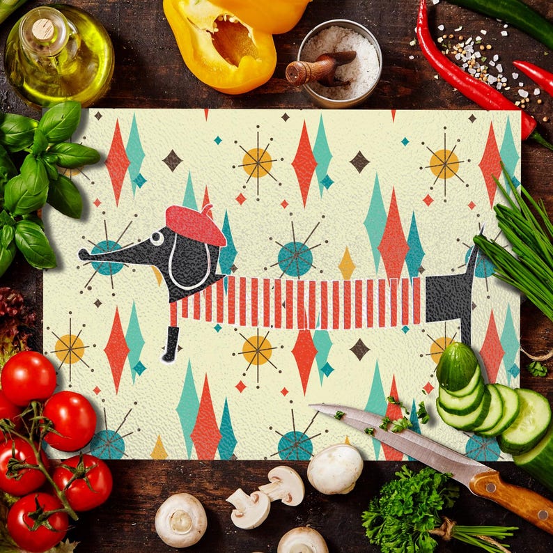 Atomic Dog Cutting Board Dachshund Cheese Board Atomic Dog Serving Tray ...
