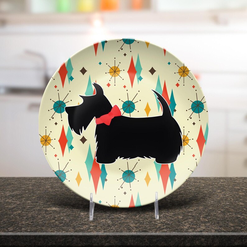 Retro Scotty Dog Plate Atomic Dog Party Platter Atomic Serving Tray Mid ...