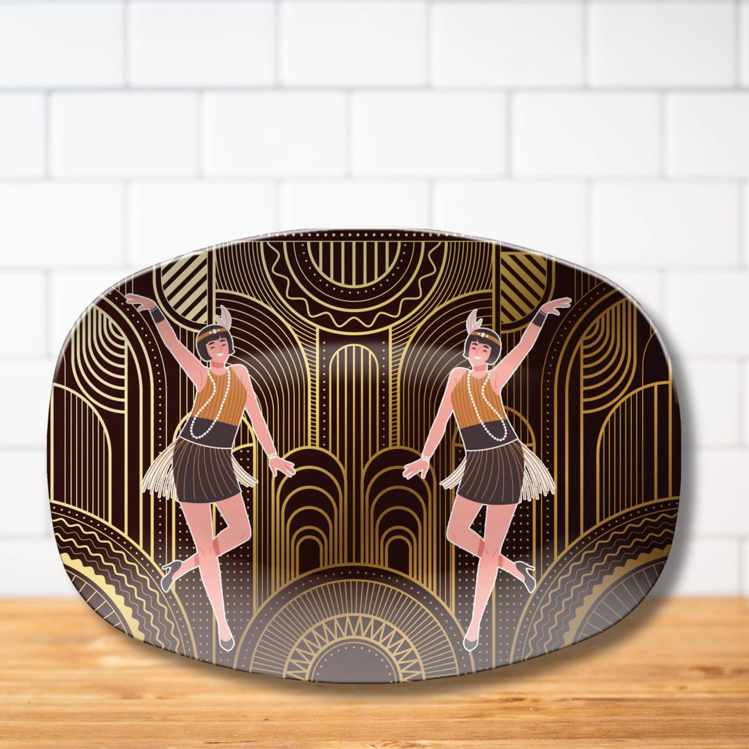 Flapper Girl Art Deco Platter New Year Party Decorations 1920s Inspired ...