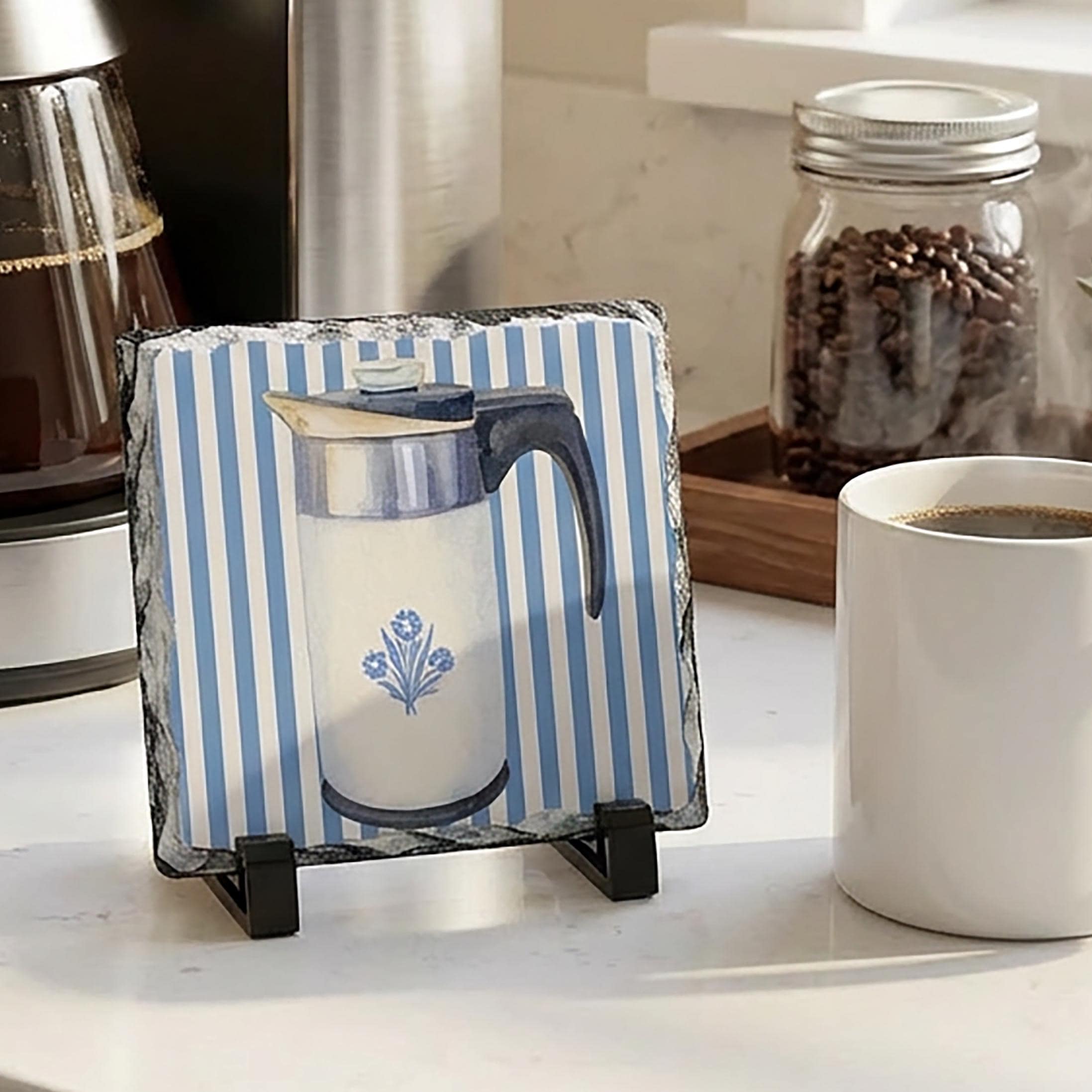 Corningware Blue Cornflower Slate Tile – Retro Coffee Percolator Art ...