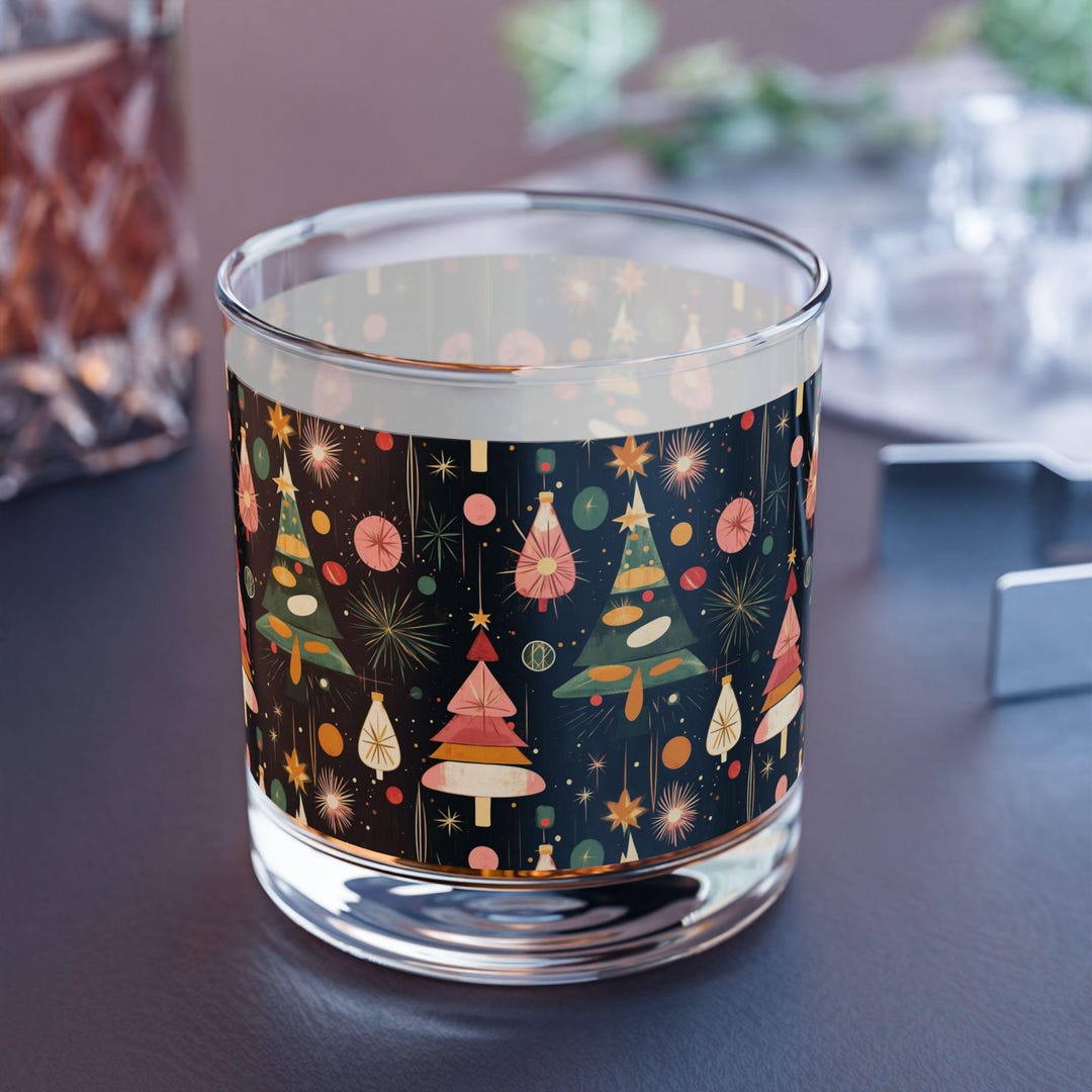 Atomic Starburst Rock Glass Retro Christmas Barware Kitsch MCM Whiskey ...