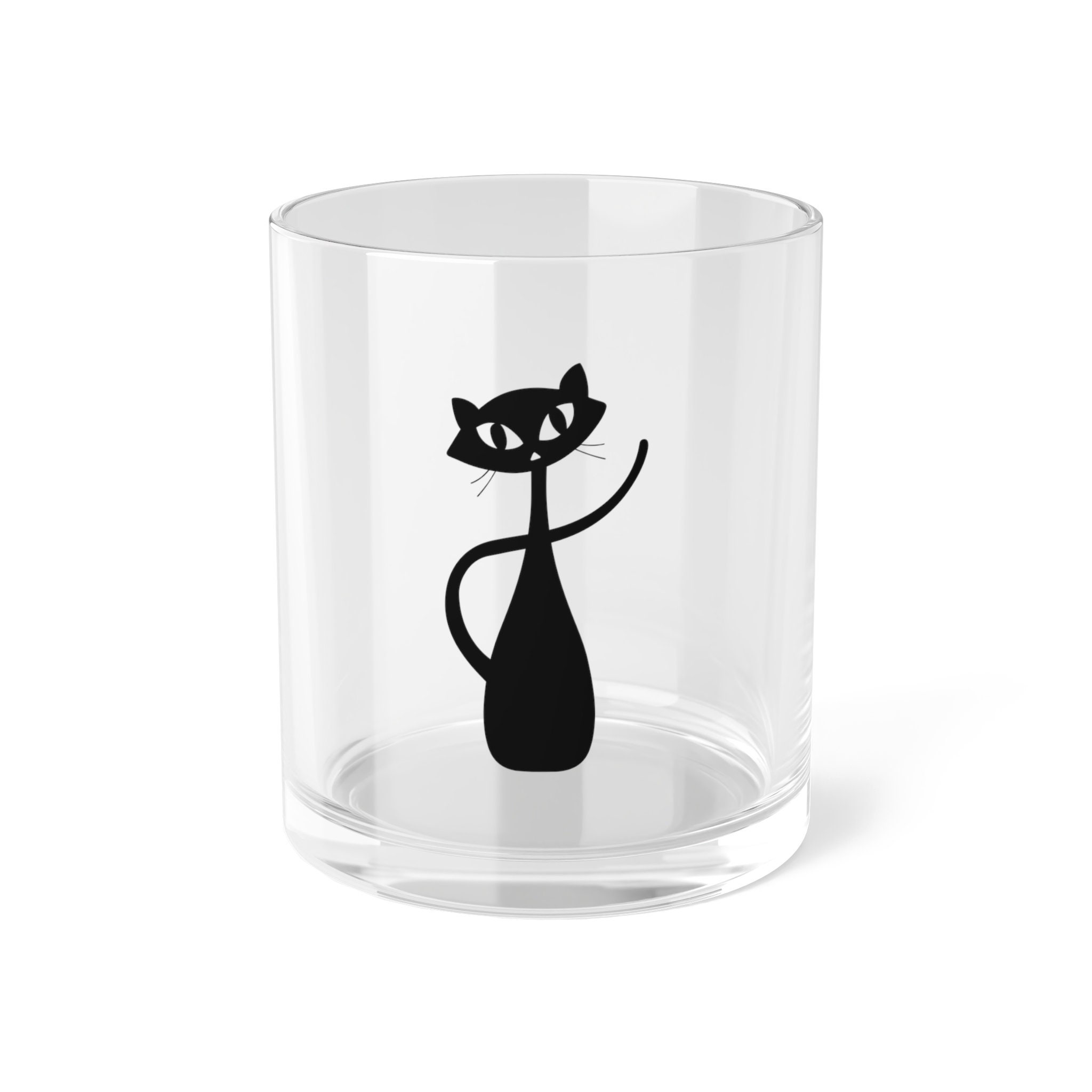 Atomic Black Cat Bar Glass, Mid Century Modern Whiskey Glass, Atomic ...