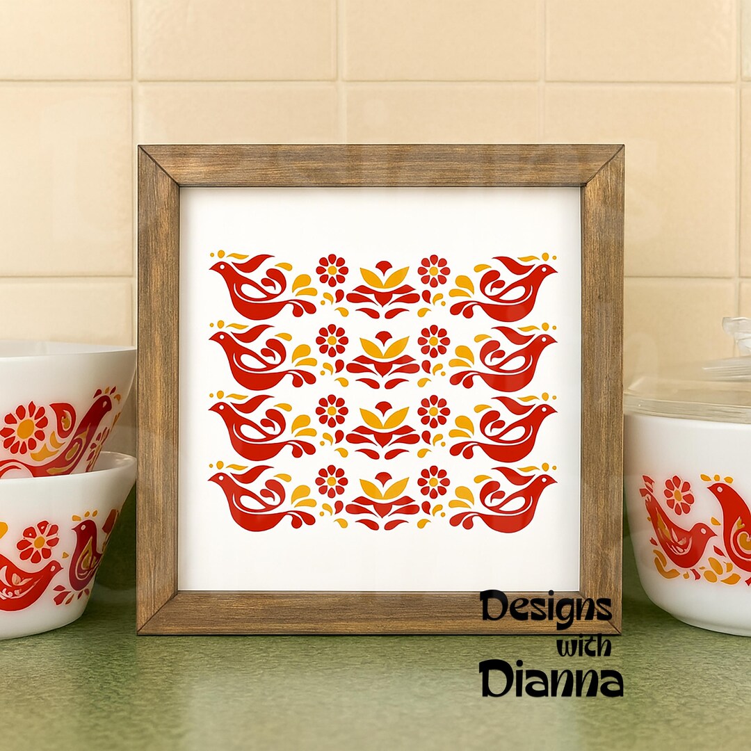 Pyrex Friendship Framed Artwork Vintage Kitchen Wall Art Gift for Pyrex ...