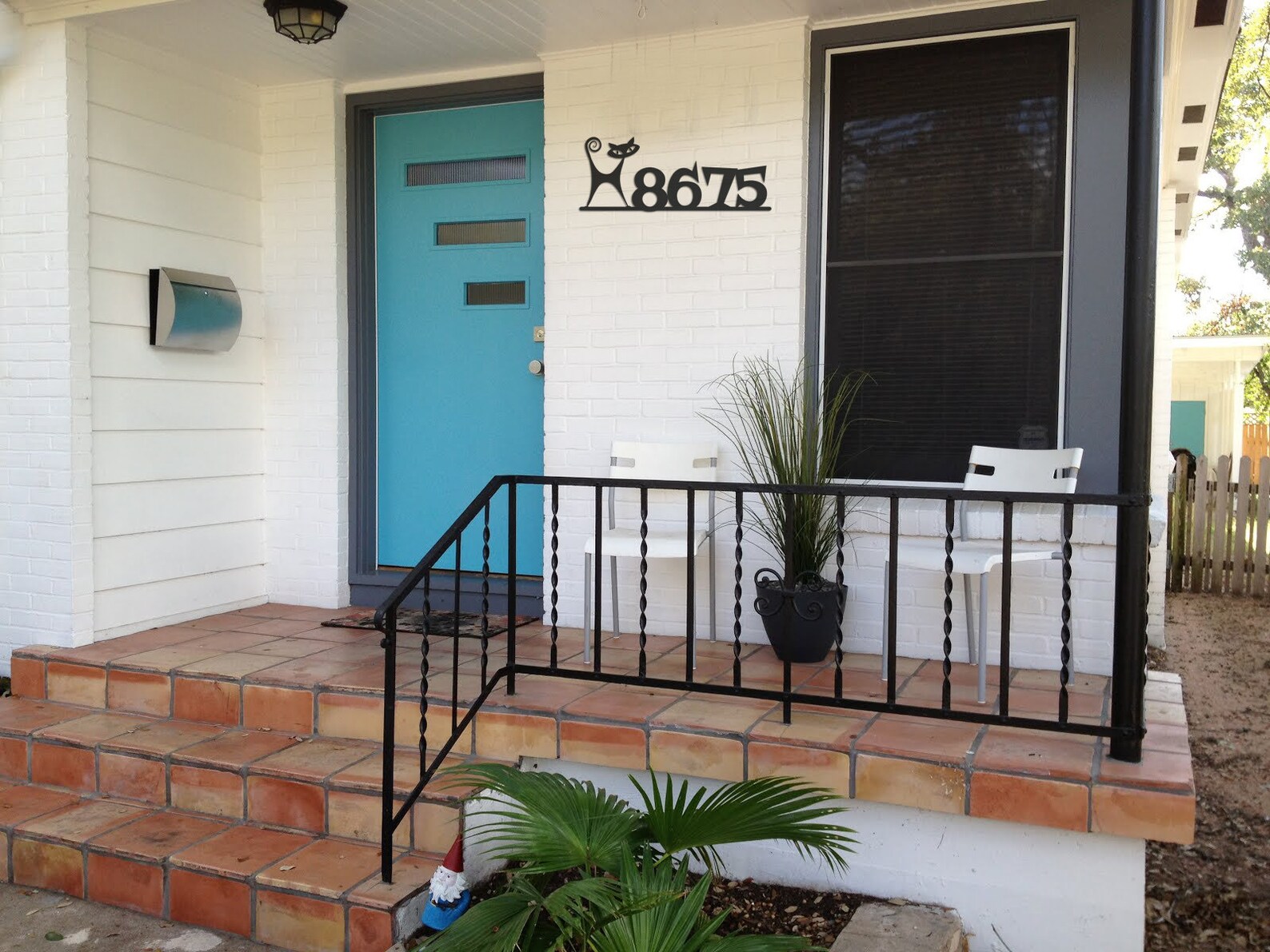 Mid Century Atomic Metal House Number Sign, Modern Address Sign ...