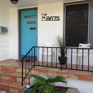 Mid Century Atomic Metal House Number Sign, Modern Address Sign ...