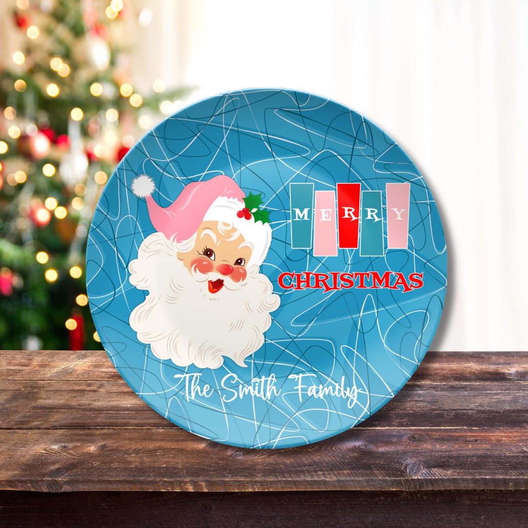 Retro Santa Plate Vintage Santa Decor Retro Fun 1950s Kitsch Christmas ...