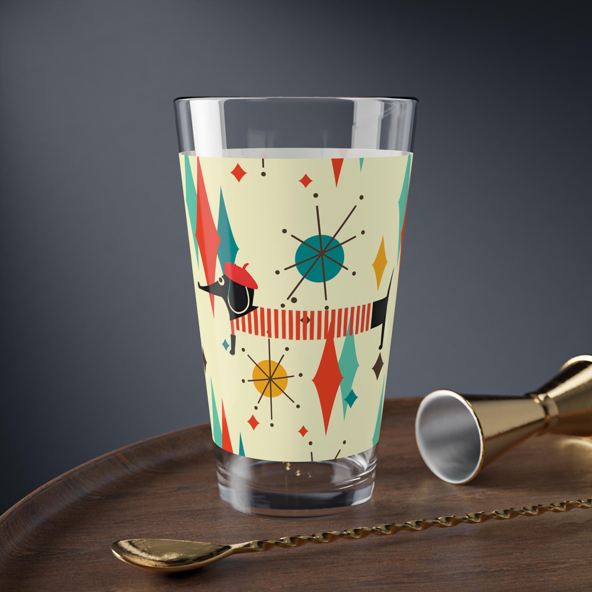 Atomic Dog Dachshund Glass Atomic Dog Drinkware Retro Doxie Dog Gift ...