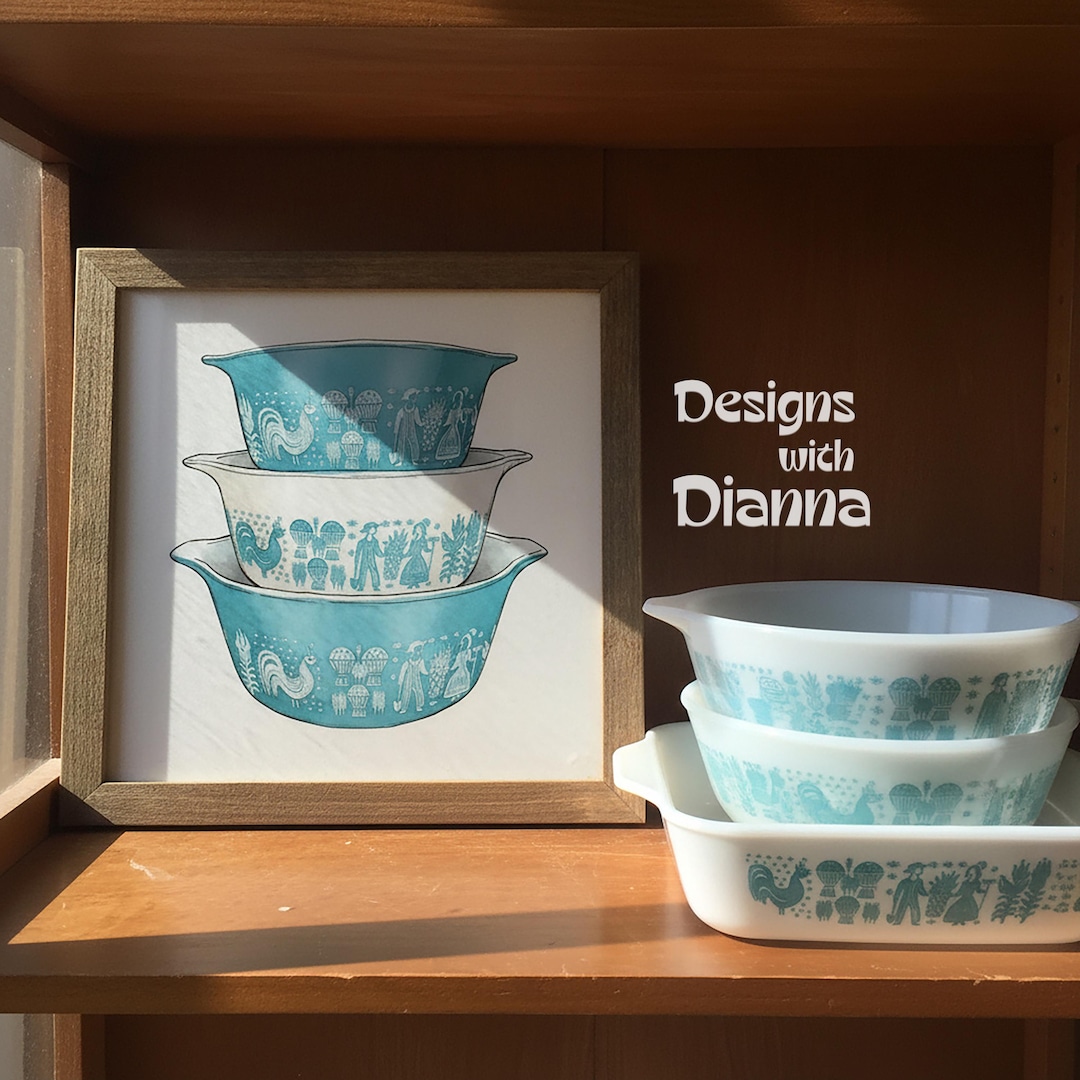 Pyrex Amish Butterprint Framed Artwork Vintage Kitchen Wall Art Gift ...