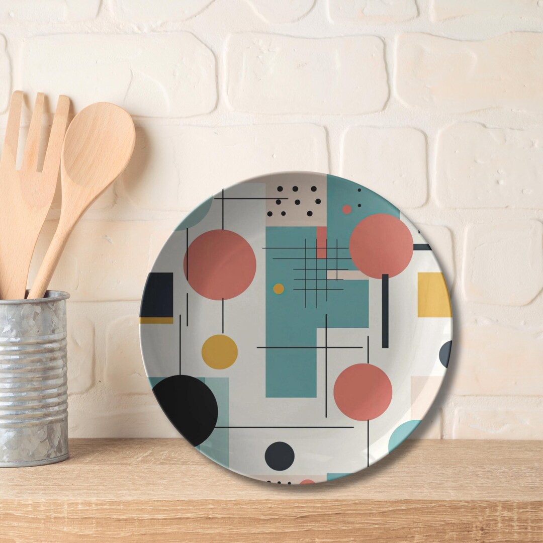 Mid Mod Atomic Starburst Plate, 50s Vintage Mid Century Modern Beige ...