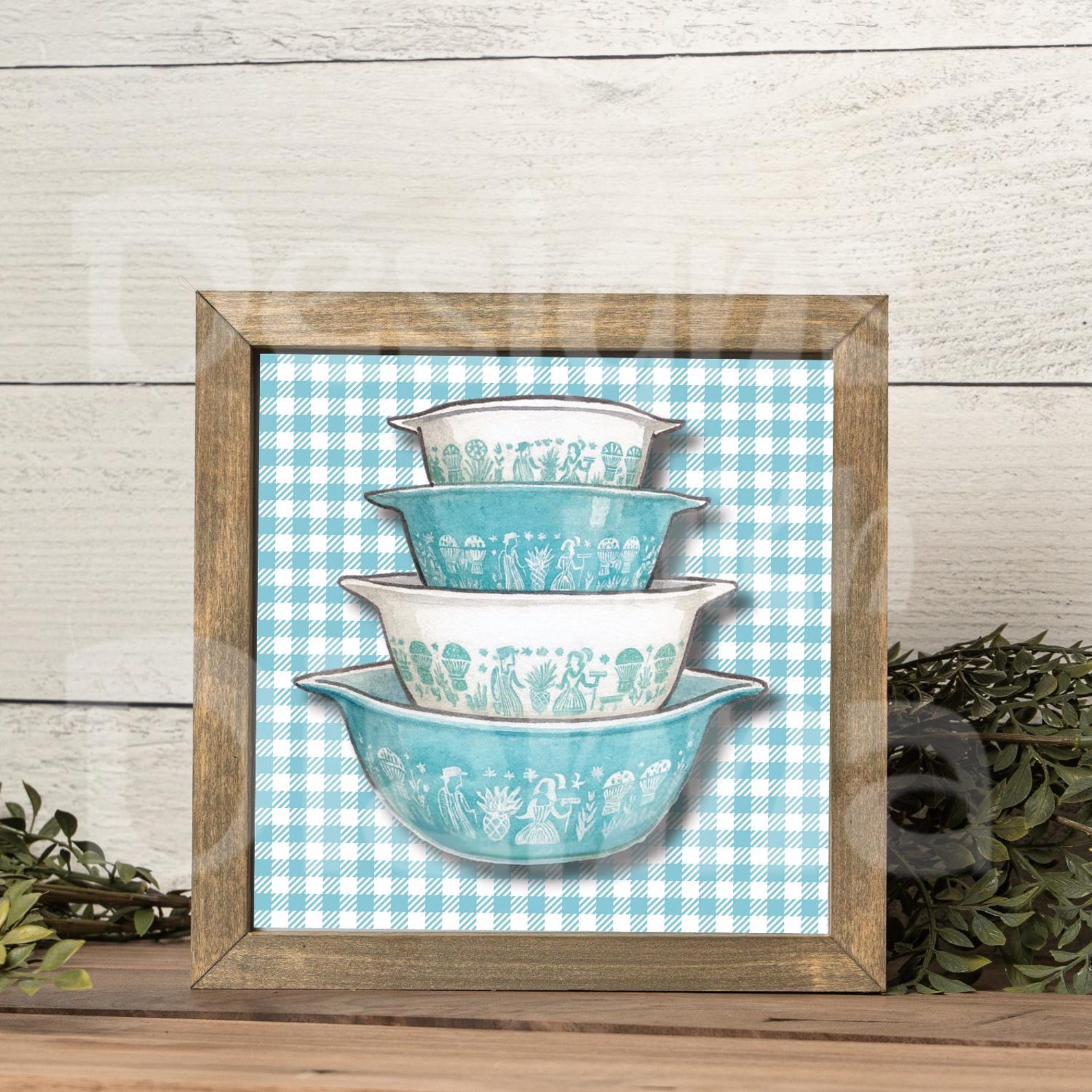 Pyrex Amish Butterprint Framed Artwork Vintage Kitchen Wall Art Gift ...