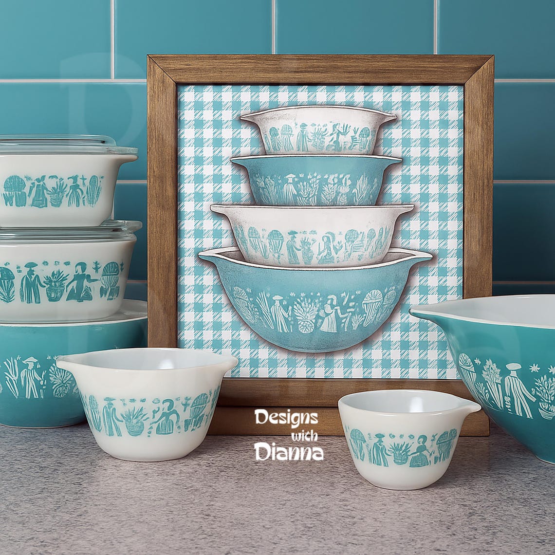 Pyrex Amish Butterprint Framed Artwork Vintage Kitchen Wall Art Gift ...