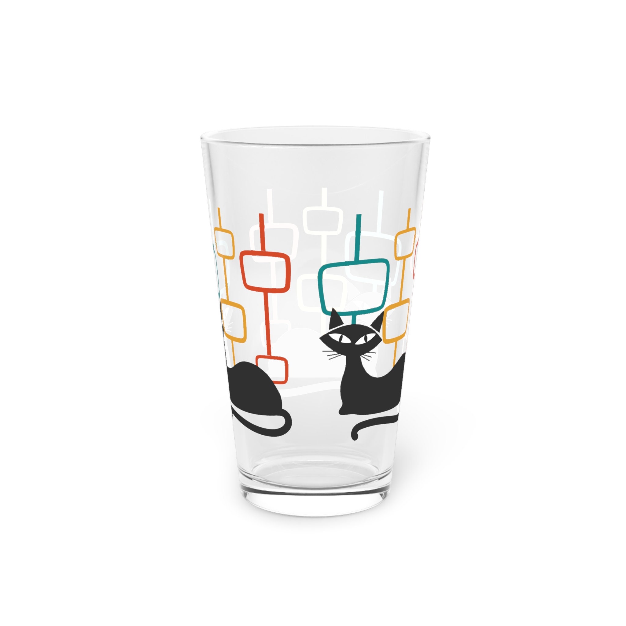 Atomic Cat Glasses, Mid Century Modern Retro Beer Glass, MCM Beer ...