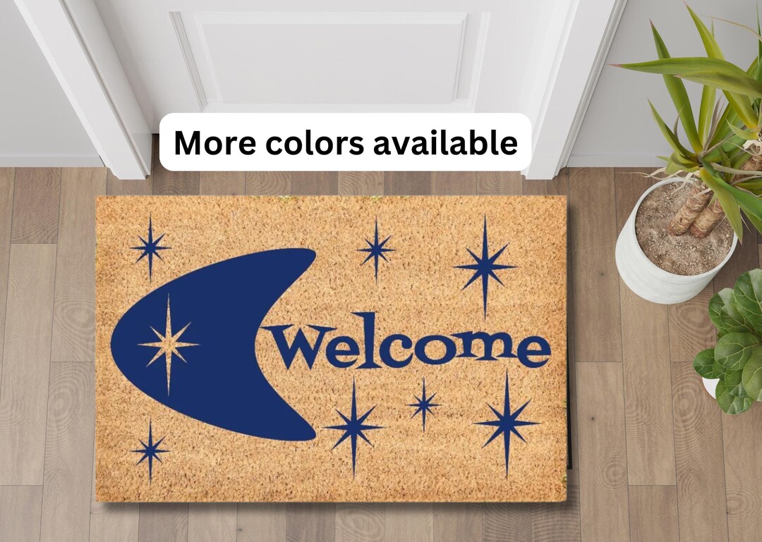 Mid Century Modern Outdoor Door Mat, Outdoor Retro Door Mat, Atomic ...