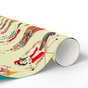 1950s Retro Vintage Christmas Wrapping Paper, Vintage 1950s Wrapping ...
