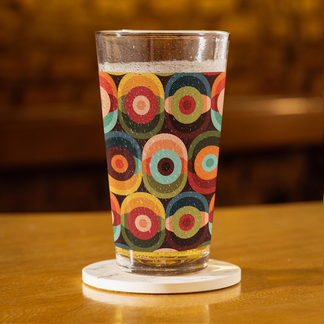 Mid Century Modern Cocktail Mixing Glass Retro Barware Pint Glass ...