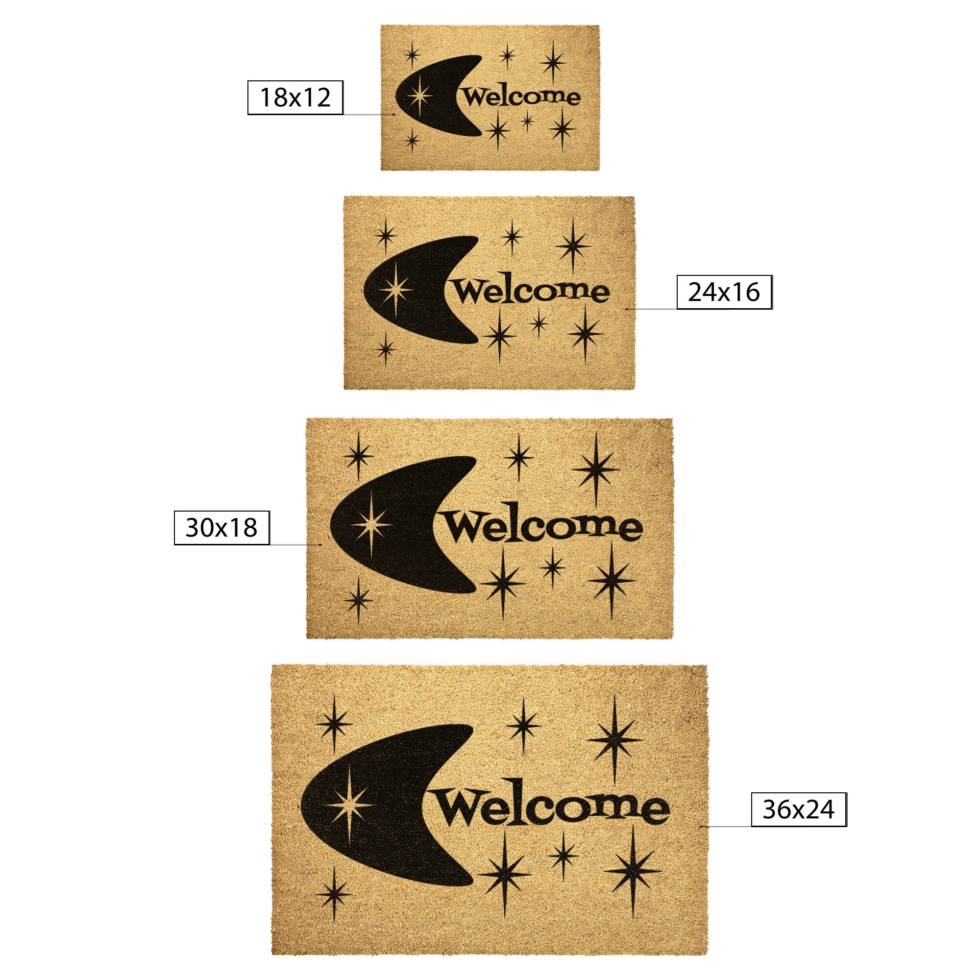 Mid Century Modern Outdoor Door Mat, Outdoor Retro Door Mat, Atomic ...