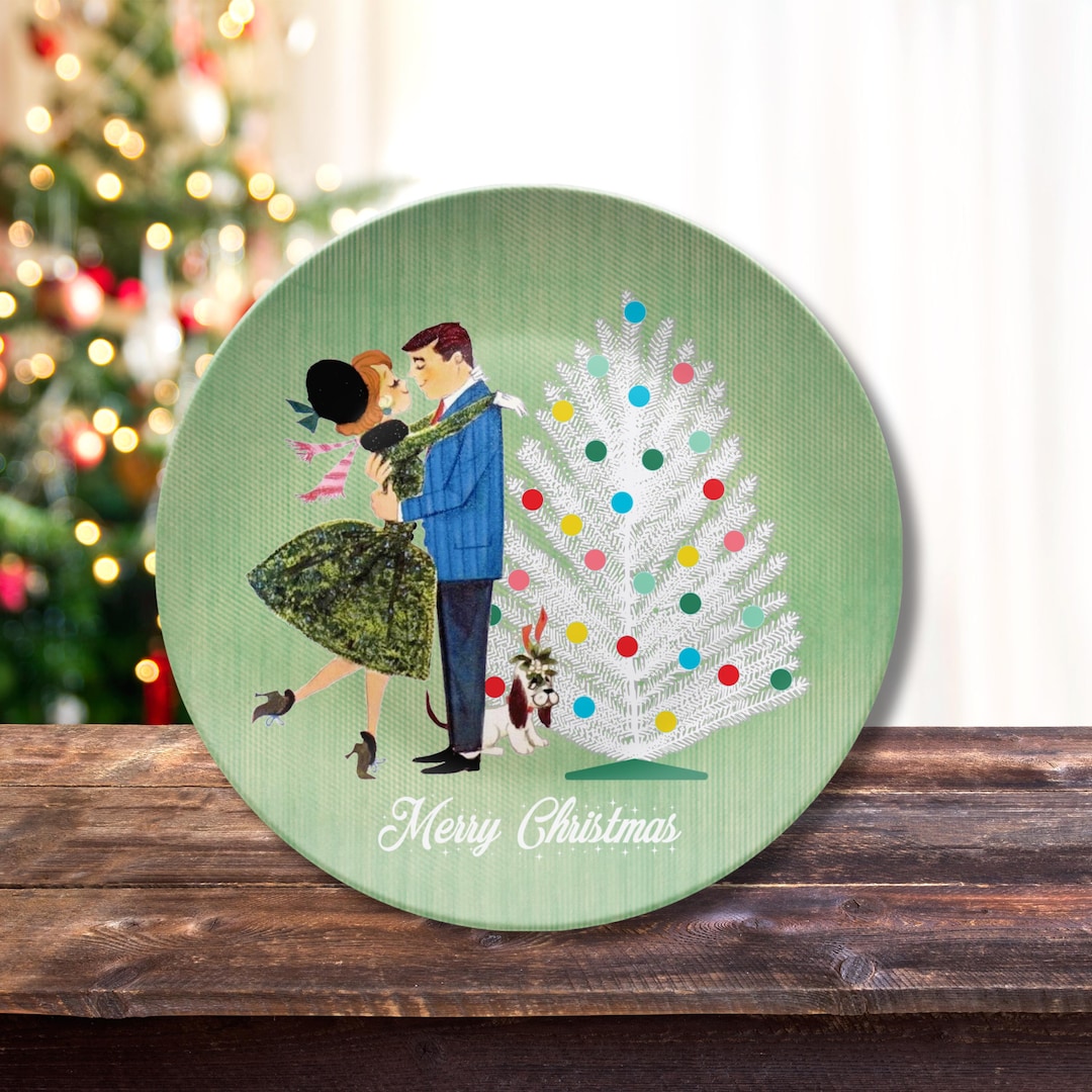 Retro Fun 1950s Kitsch Christmas Platter, Atomic Holiday Serving Tray ...
