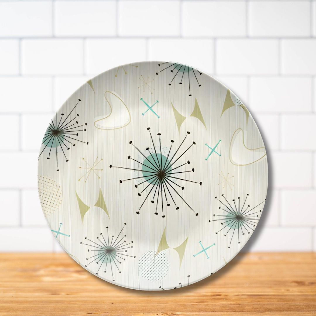 Atomic Starburst Plate Retro Mid Century Modern Platter Retro Serving ...
