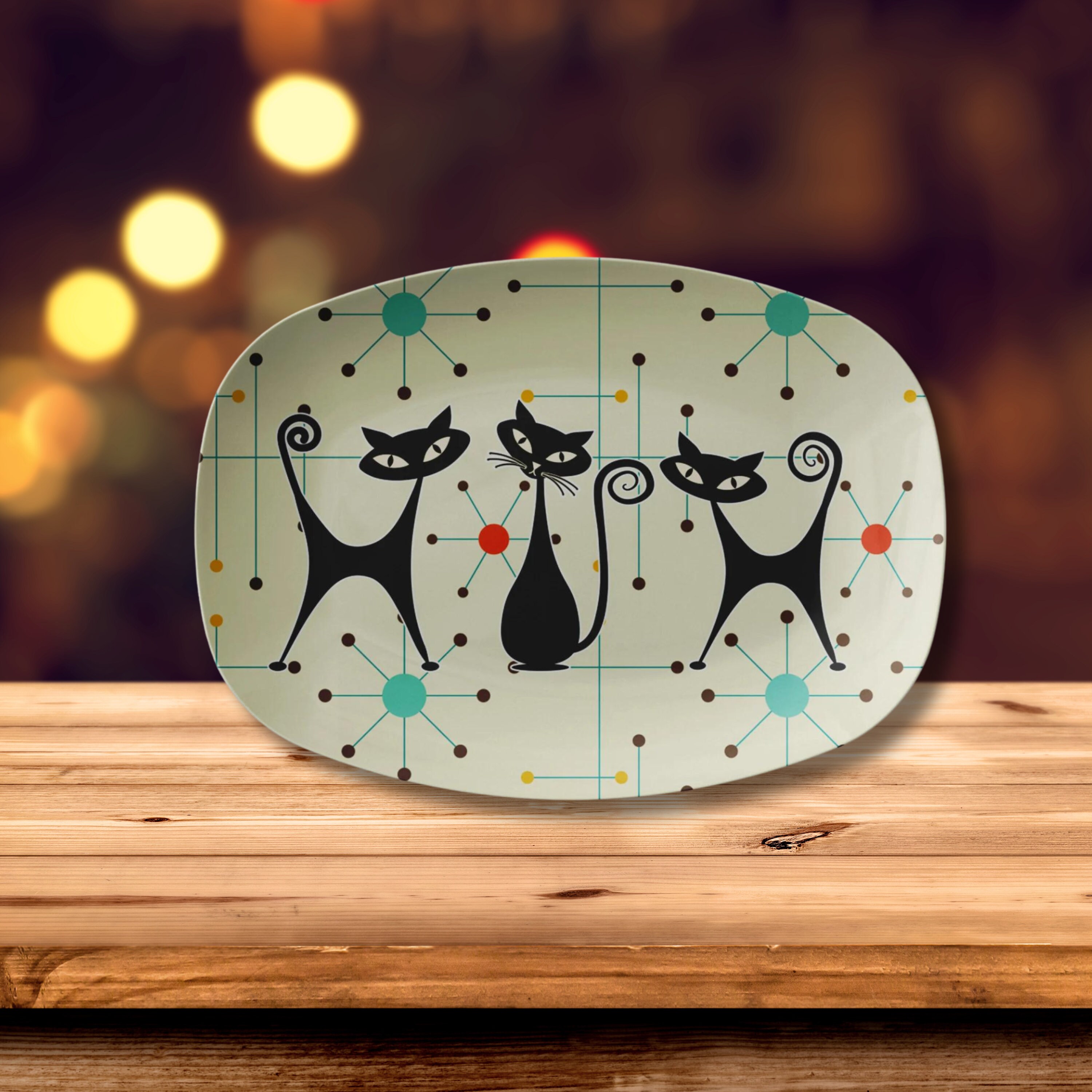 Atomic Cat Mid Century Modern Starburst Serving Platter, Atomic Cat ...
