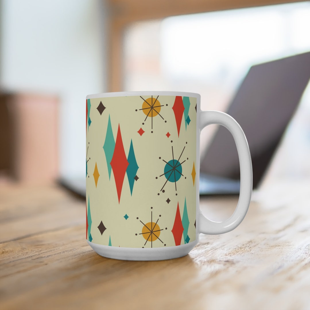 Atomic Coffee Mug, Mid Century Modern Atomic Geometric Coffee Mug ...