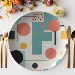 Mid Mod Atomic Starburst Plate, 50s Vintage Mid Century Modern Beige ...