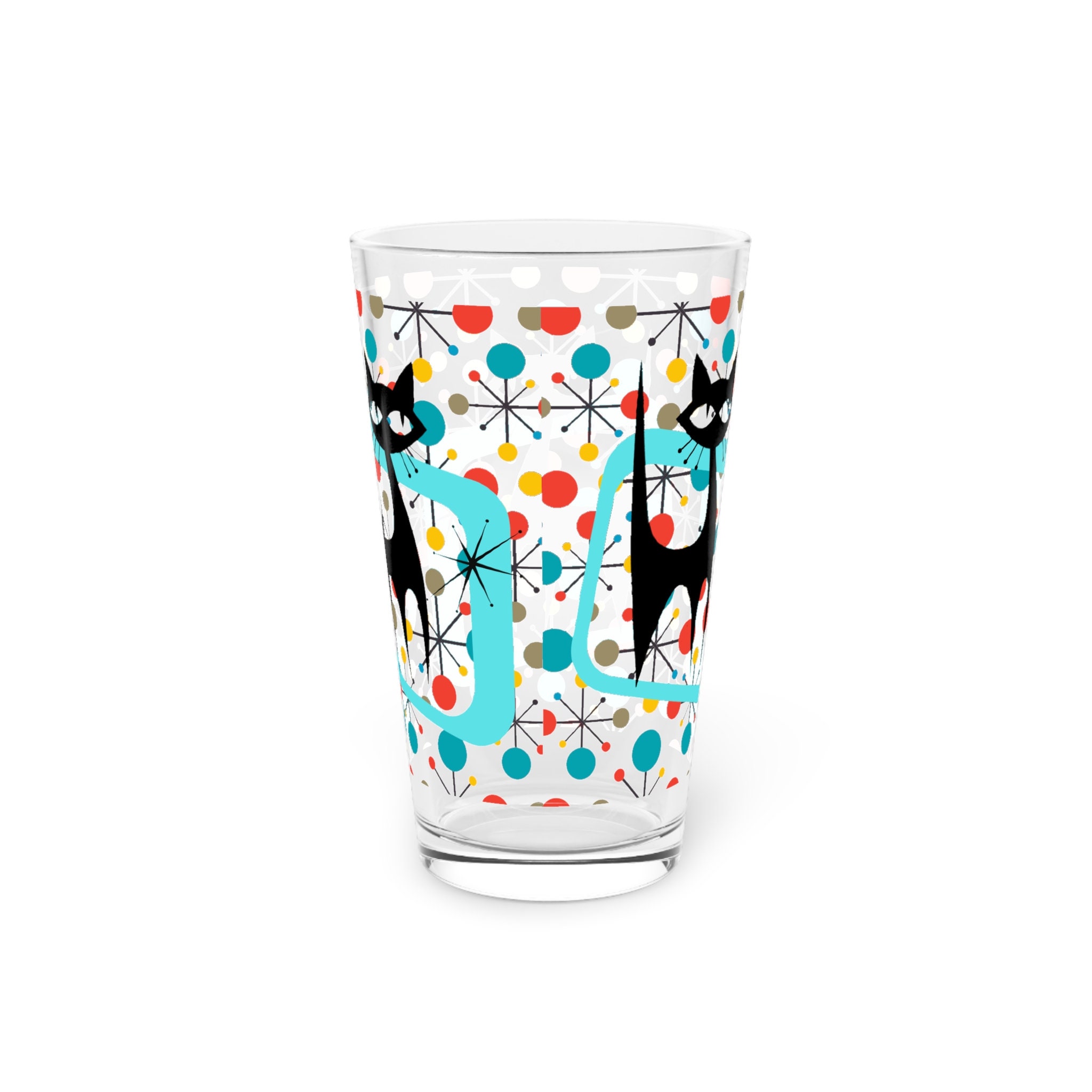 Atomic Cat Beer Glasses Atomic Cat Drinkware Mid Century Modern Art ...