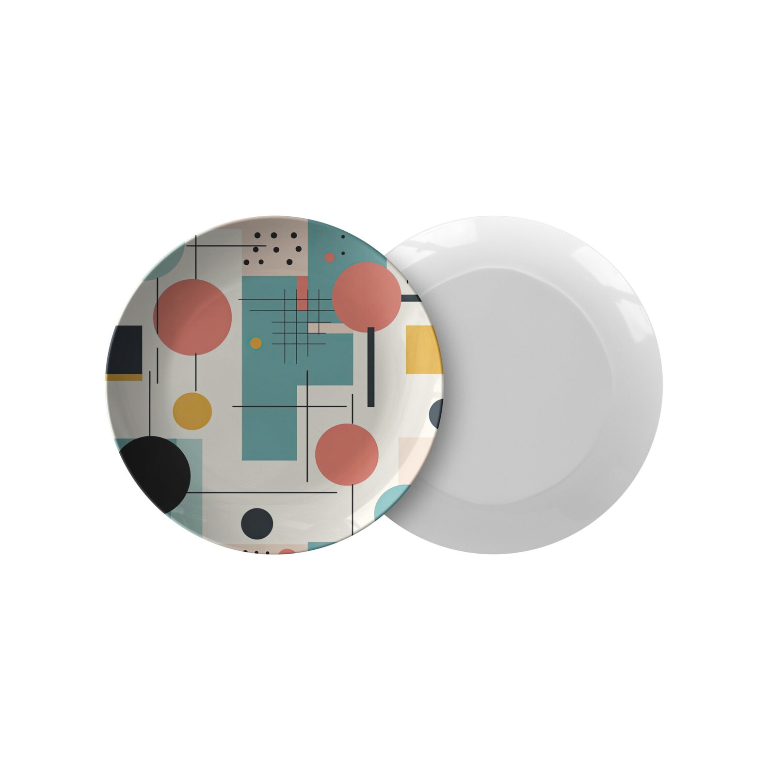 Atomic Geometric Dinner Plate, MCM Atomic Style Plate - Etsy