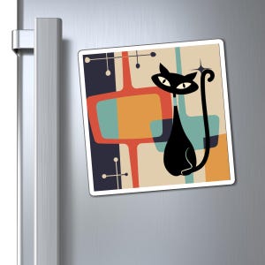 Atomic Cat Magnet, Retro Cat Gift for Her, 50s 60s Retro Kitchen Decor ...