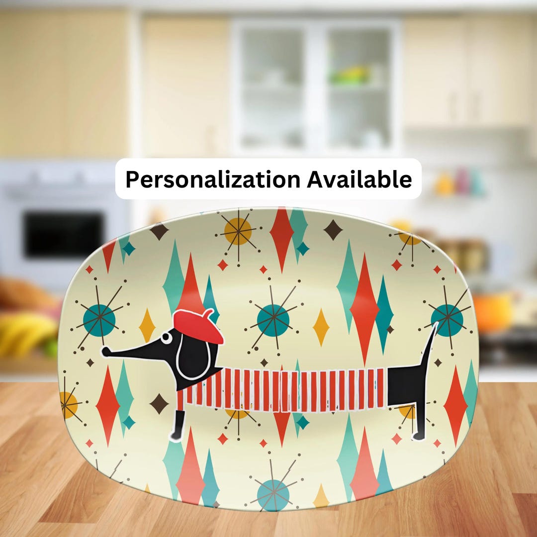 Atomic Dachshund Platter Atomic Party Platter Atomic Dog Serving Tray ...