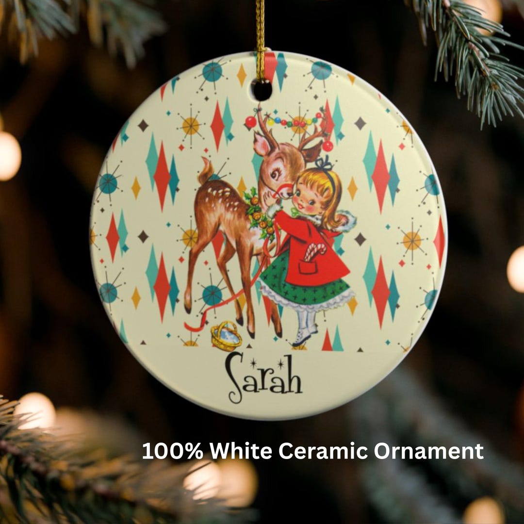 Retro Christmas Ornament Vintage Style Christmas Ornament Retro Ceramic ...