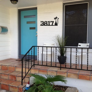 Mid Century Atomic Metal House Number Sign, Modern Address Sign ...