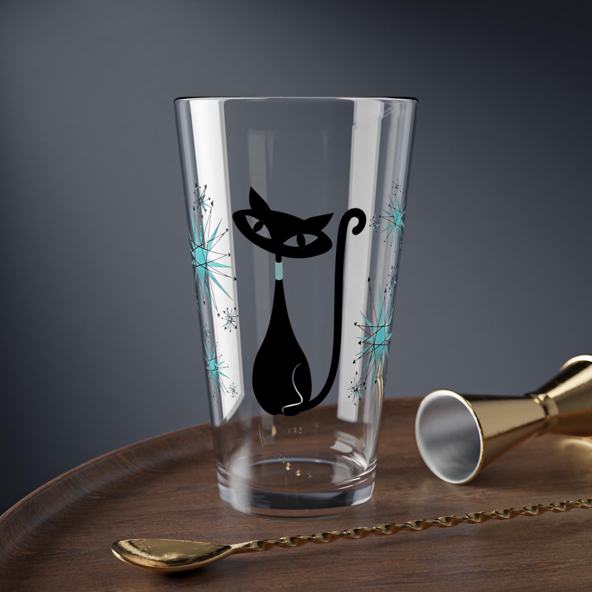 Atomic Cat Glasses MCM Retro Cocktail Glassware Set Mid Century Modern ...