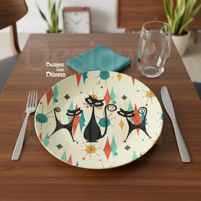 Black Cat Dinner Plates - Etsy