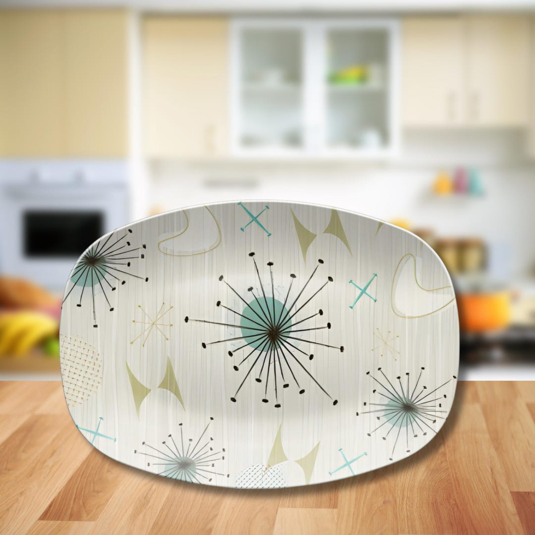 Atomic Starburst Platter Retro Mid Century Modern Platter Retro Serving ...