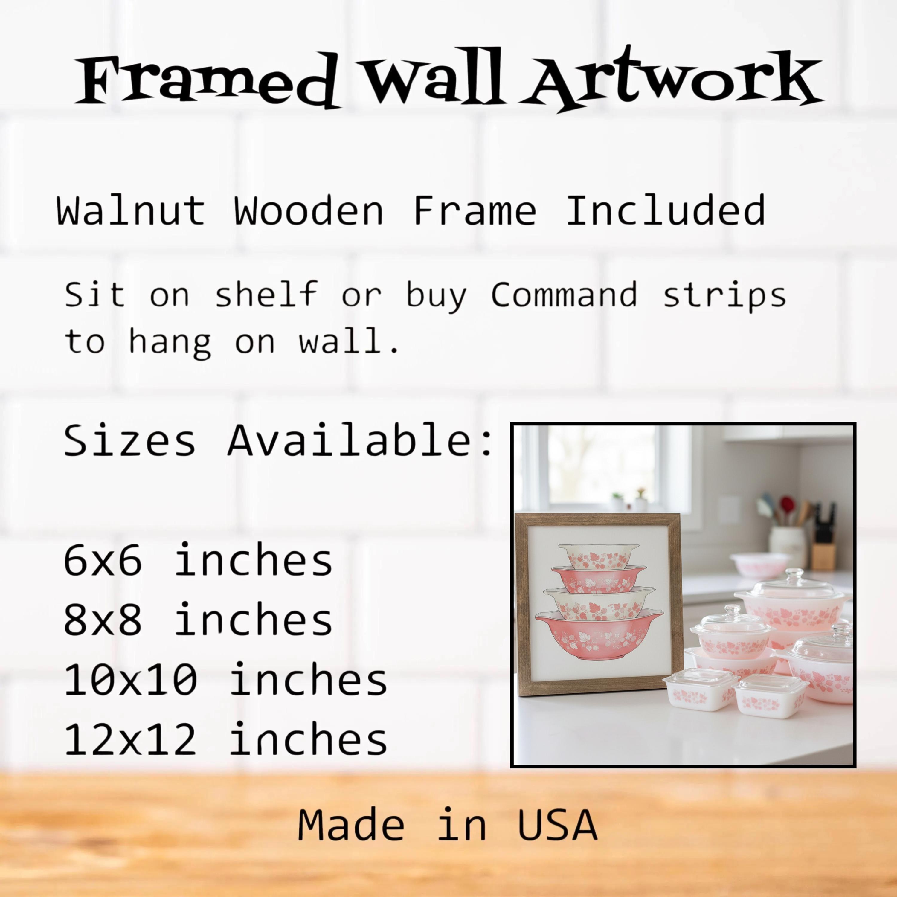 Pyrex Gooseberry Framed Art Retro Kitchen Wall Decor Vintage Pyrex ...