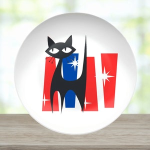 Atomic Cat Plate, Atomic Cat Mid Century Modern Serving Plate, 60s ...