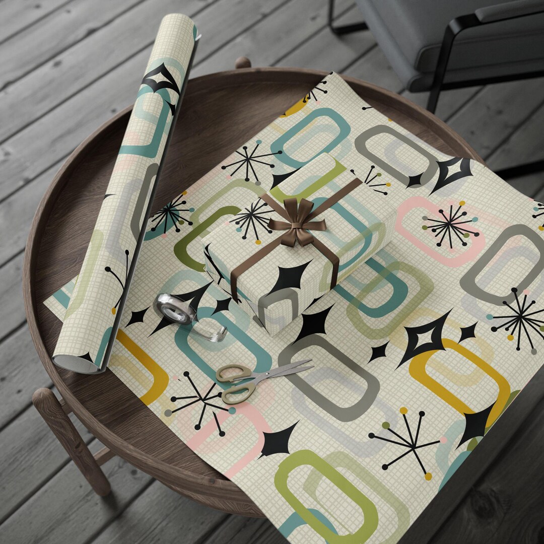 1950s Retro Vintage Christmas Wrapping Paper, Vintage 1950s Wrapping ...