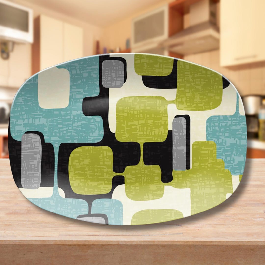 Mid Century Modern Serving Platter Atomic Design Entertaining Tray ...