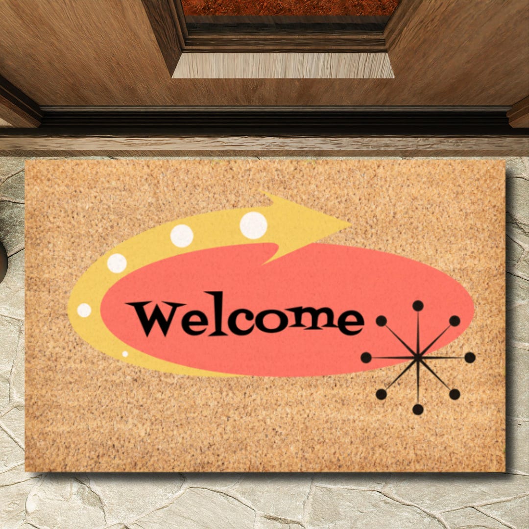 Mid Century Modern Doormat, 1950s Inspired Welcome Mat, Retro Front ...