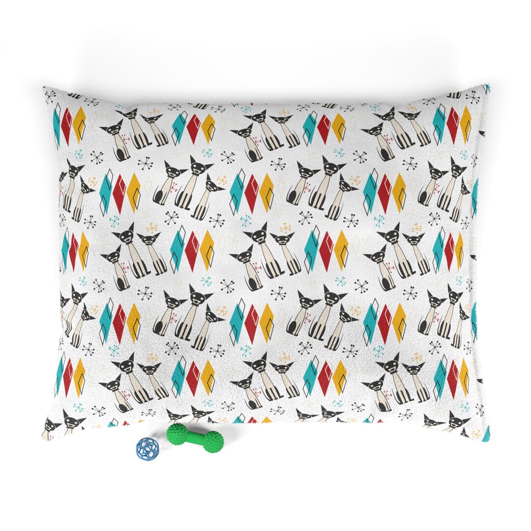 Atomic Abstract Pet Bed, Mid Century Modern Home, Abstract Dog Bed, Bed ...