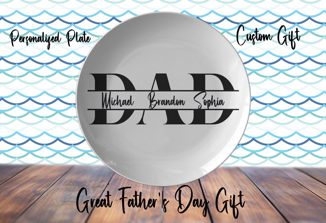 Customized Father's Day Plate, Personalized Dad Plate - Etsy