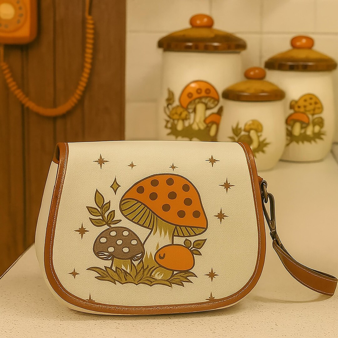 Retro Mushroom Purse Boho Crossbody Cottagecore Merry Mushroom Bag ...