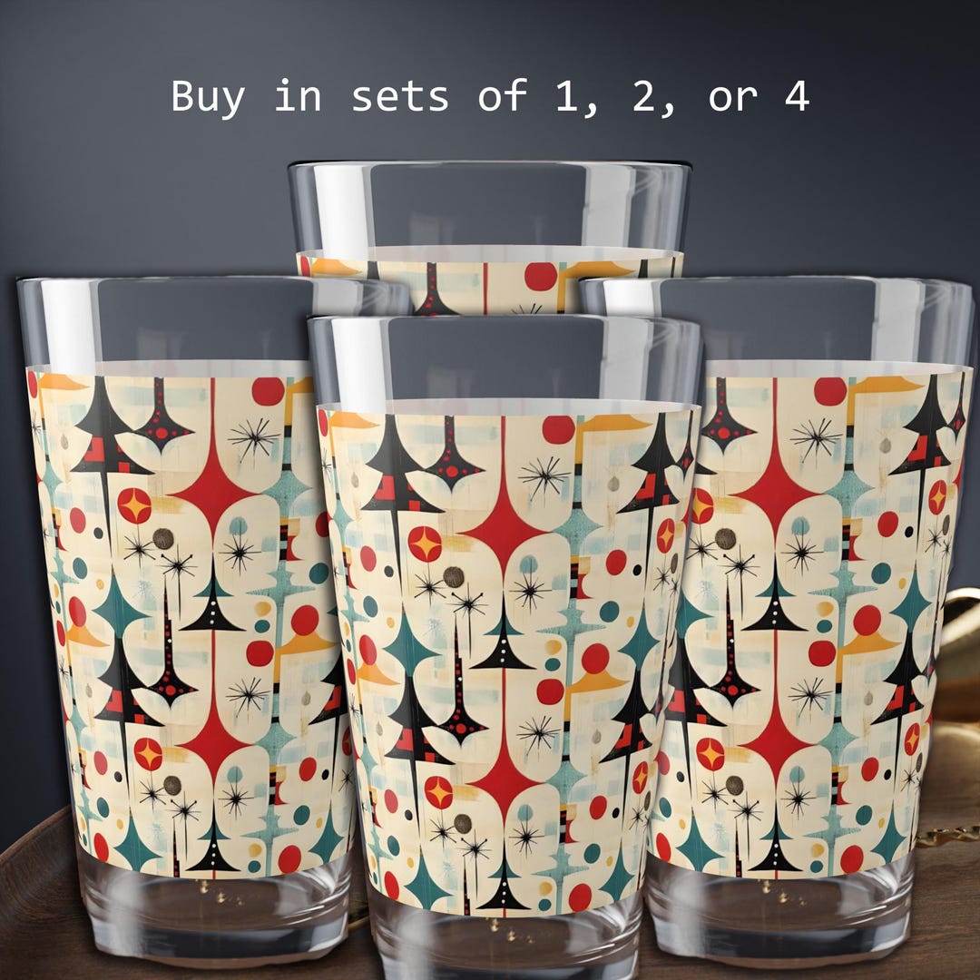 Atomic Starburst Cocktail Glass Retro Christmas Atomic Barware Kitschy ...