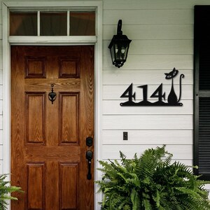 Mid Century Atomic Metal House Number Sign, Modern Address Sign ...