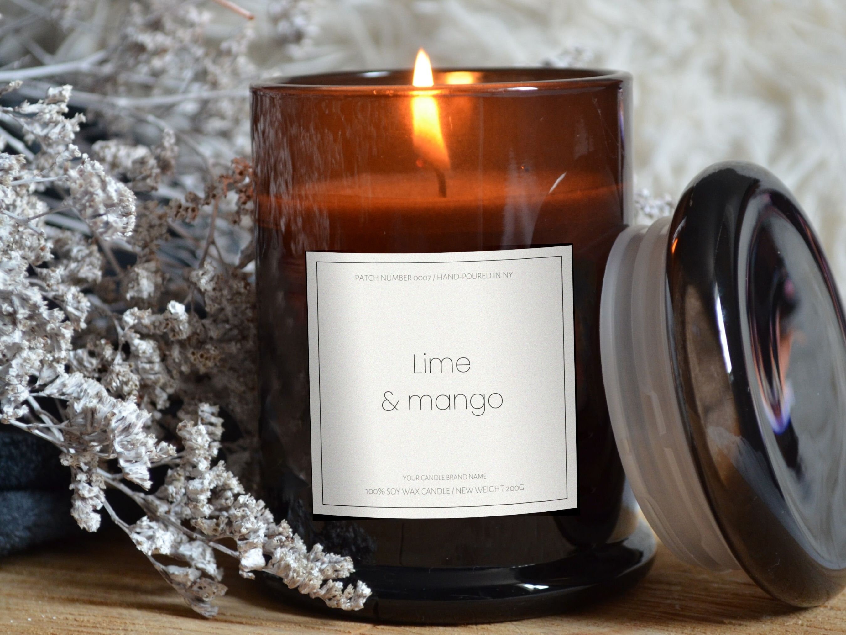 Editable Canva Candle Label Templates Custom Printable Candle Labels ...