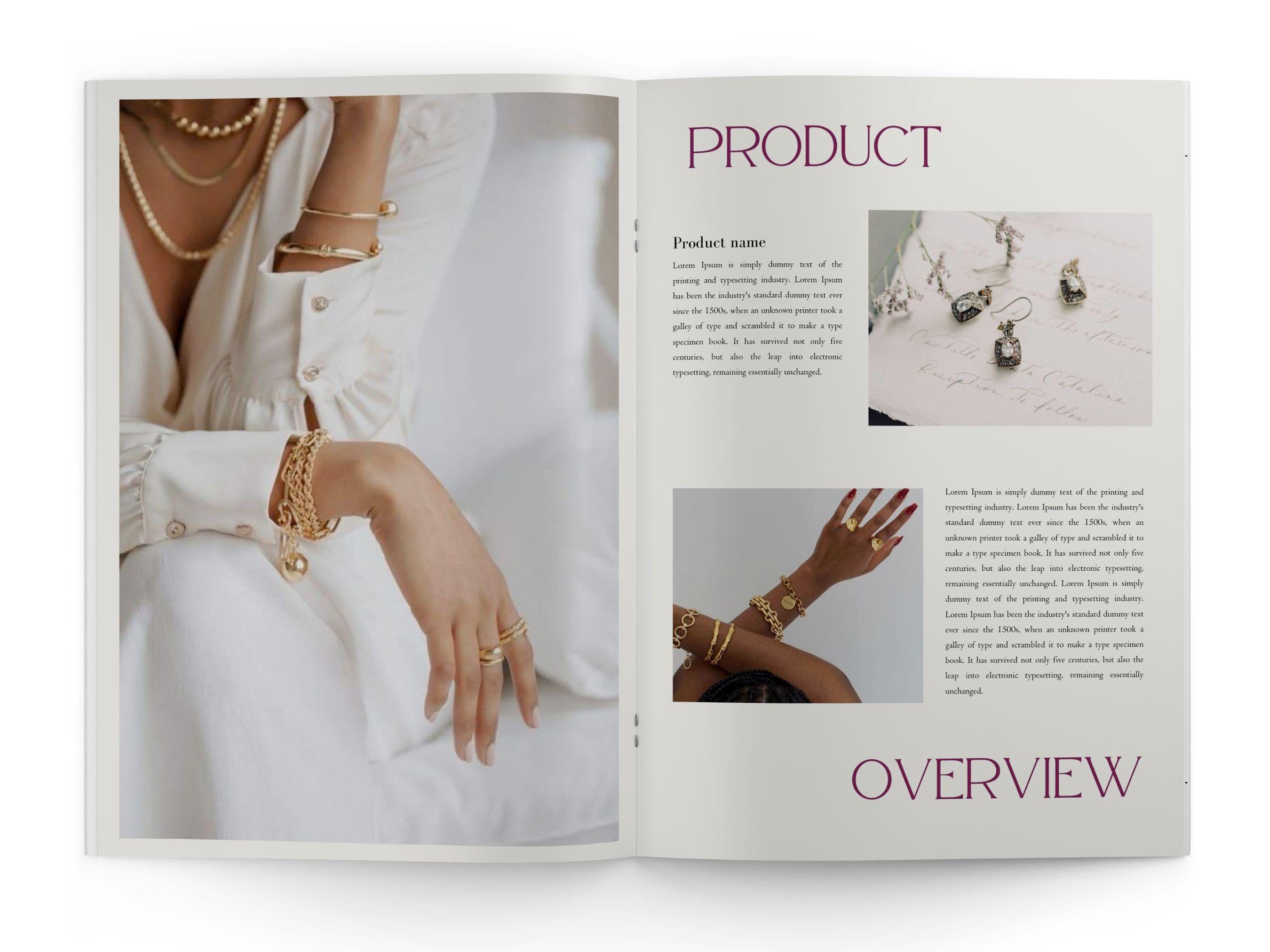 Jewelry Catalog Template, 20 Pages Editable in Canva | Ebook | Magazine ...