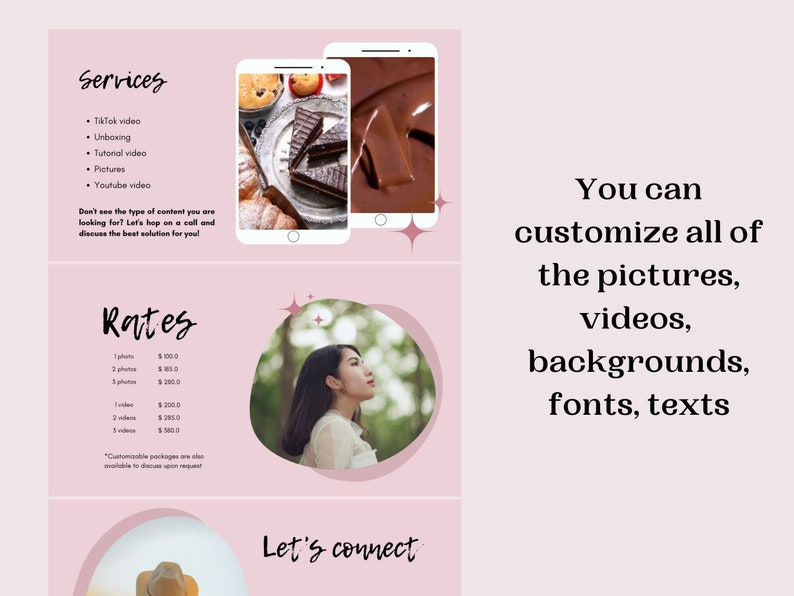 Pink UGC Creator Portfolio Website Editable in Canva Influencers ...