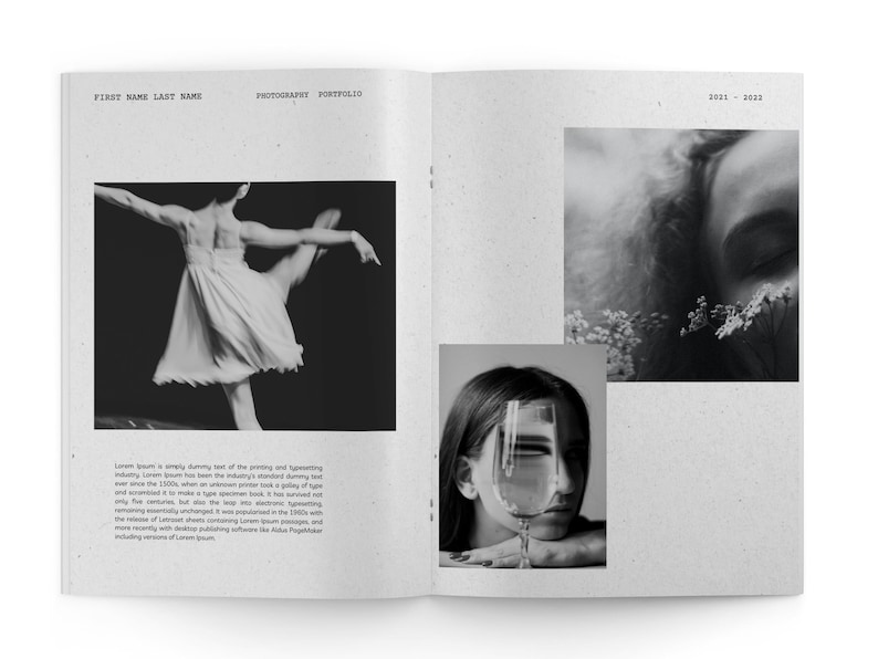 Photography Portfolio Editable Canva Template | Minimal Black and White ...