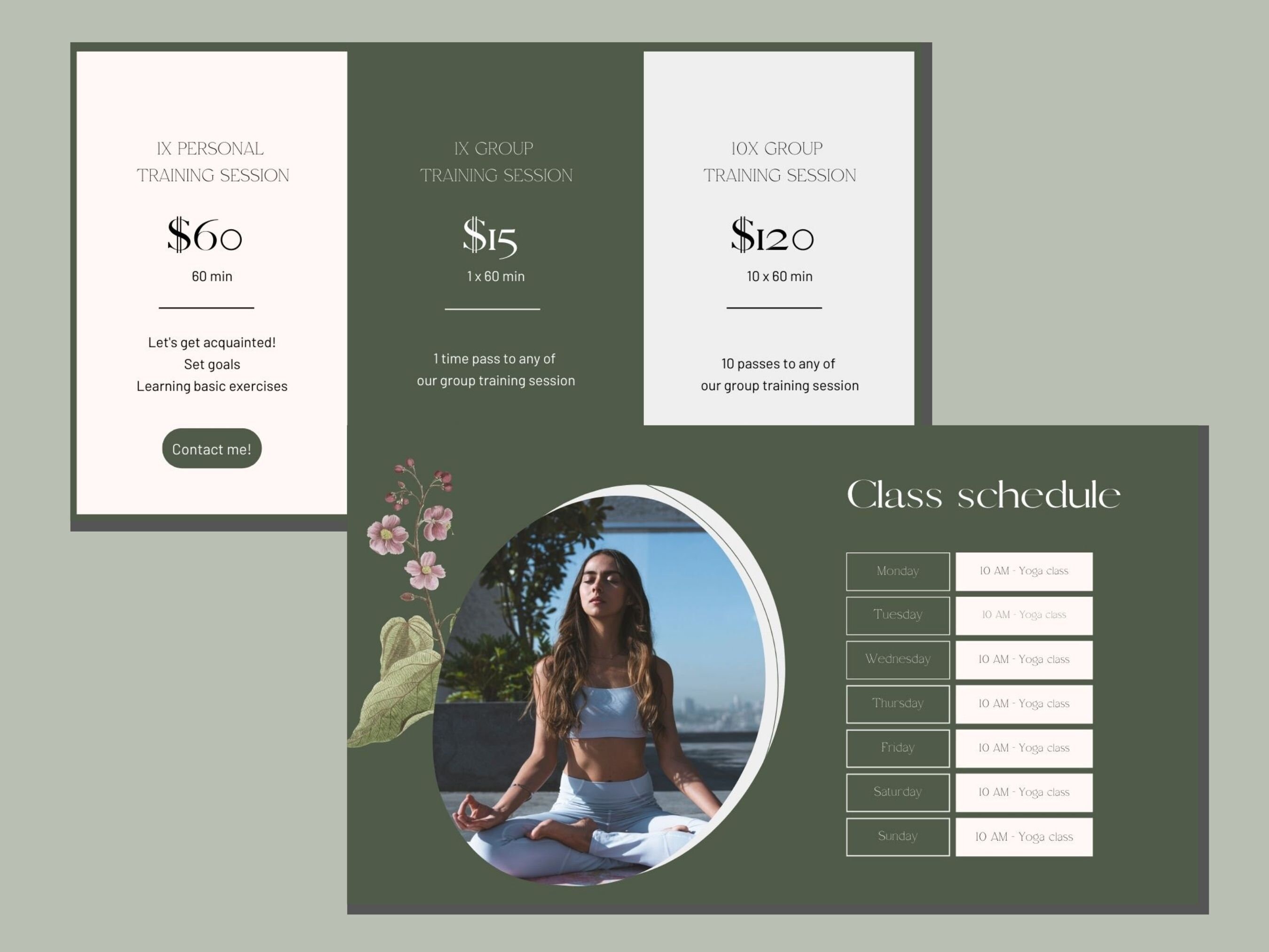 Yoga Instructor Website Design Template Editable in Canva Fitness ...
