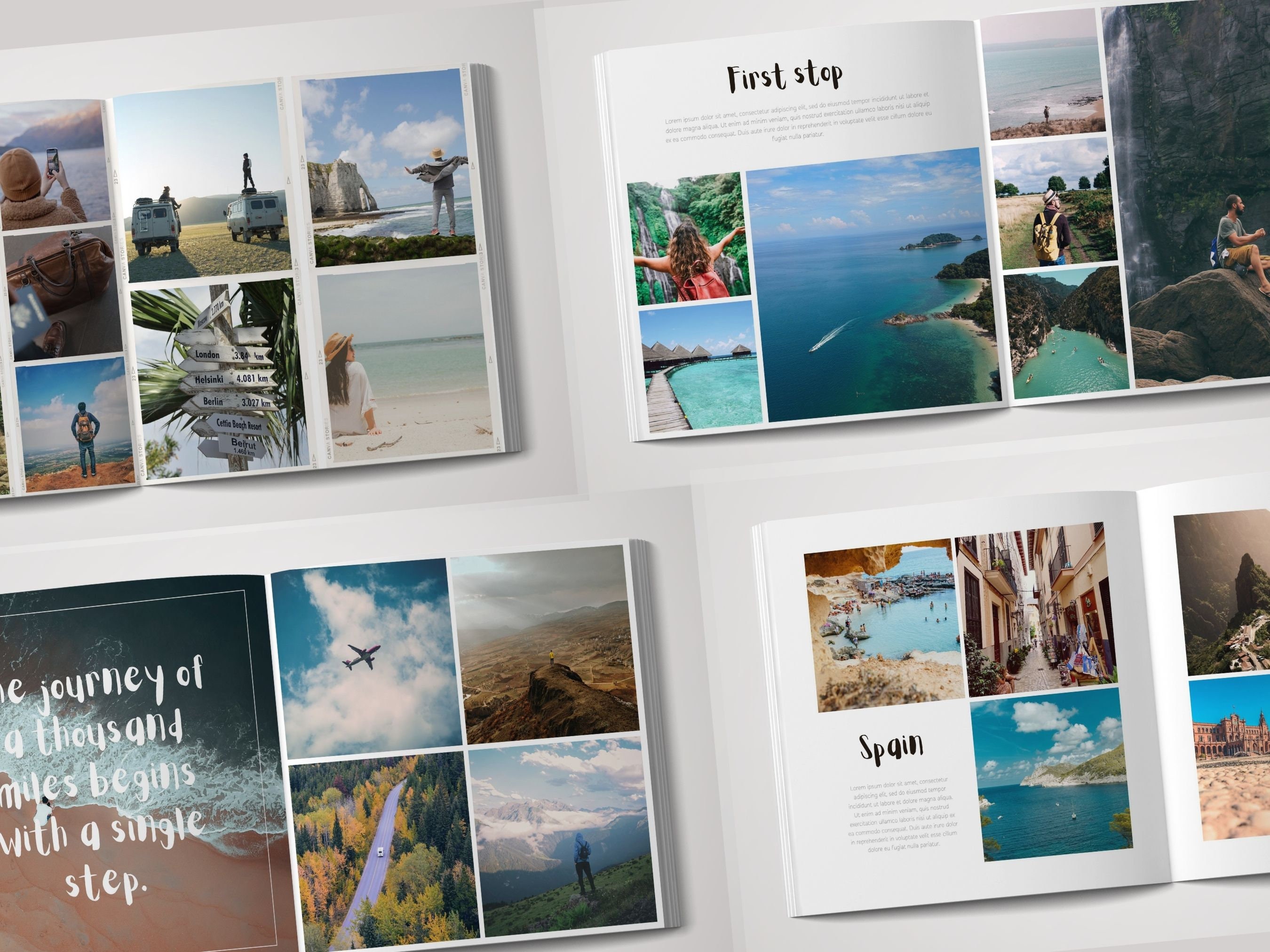 Travel Photo Book Editable Canva Template | Customizable Minimal Photo ...